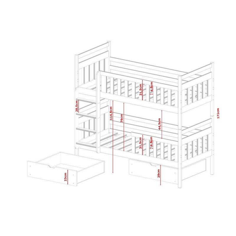 Harriet Bee Tring Single (3') Standard Bunk Bed | Wayfair.co.uk